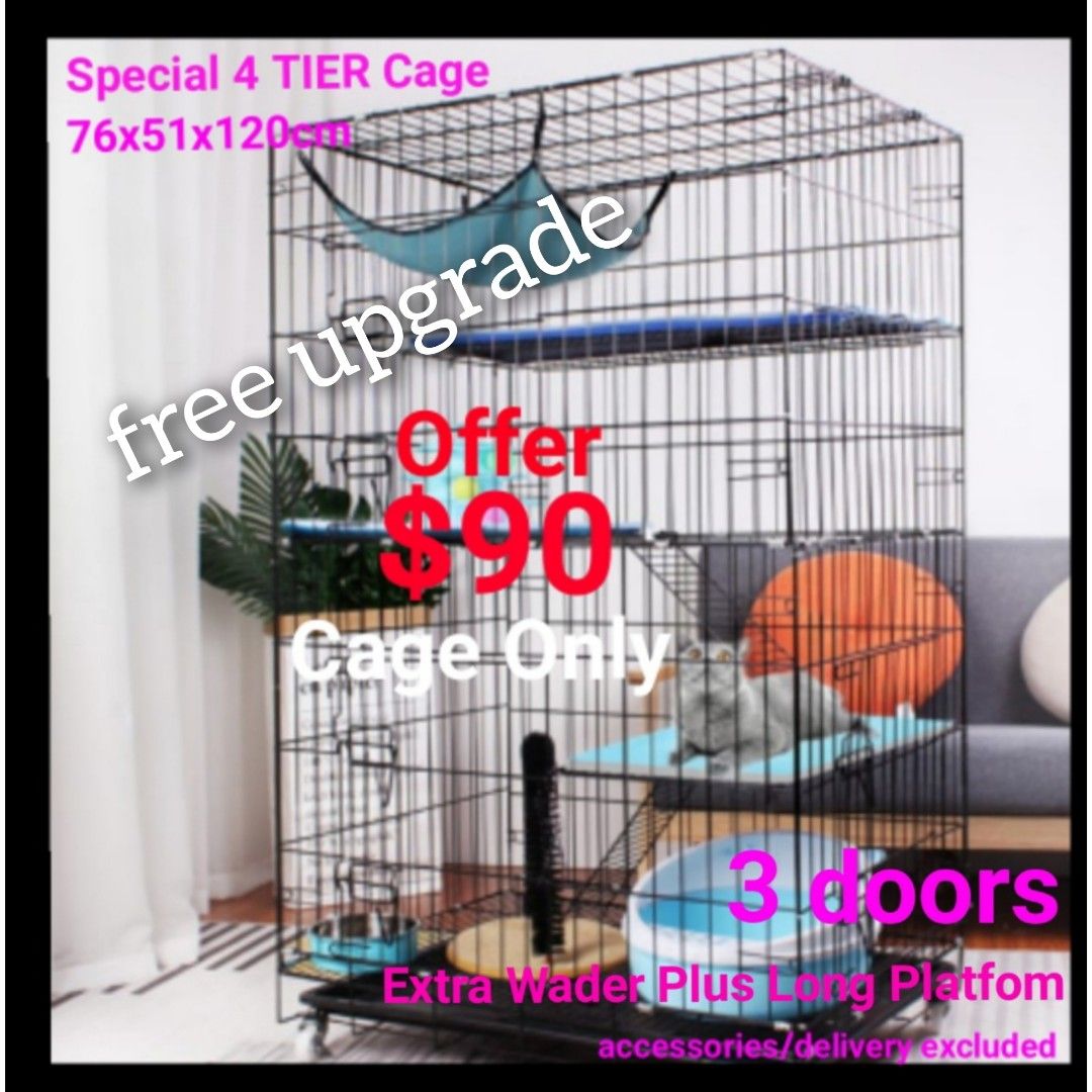Cat Cage 3 tier Cage Foldable Bird Cage Parrot Cage chicken Cage FREE ...