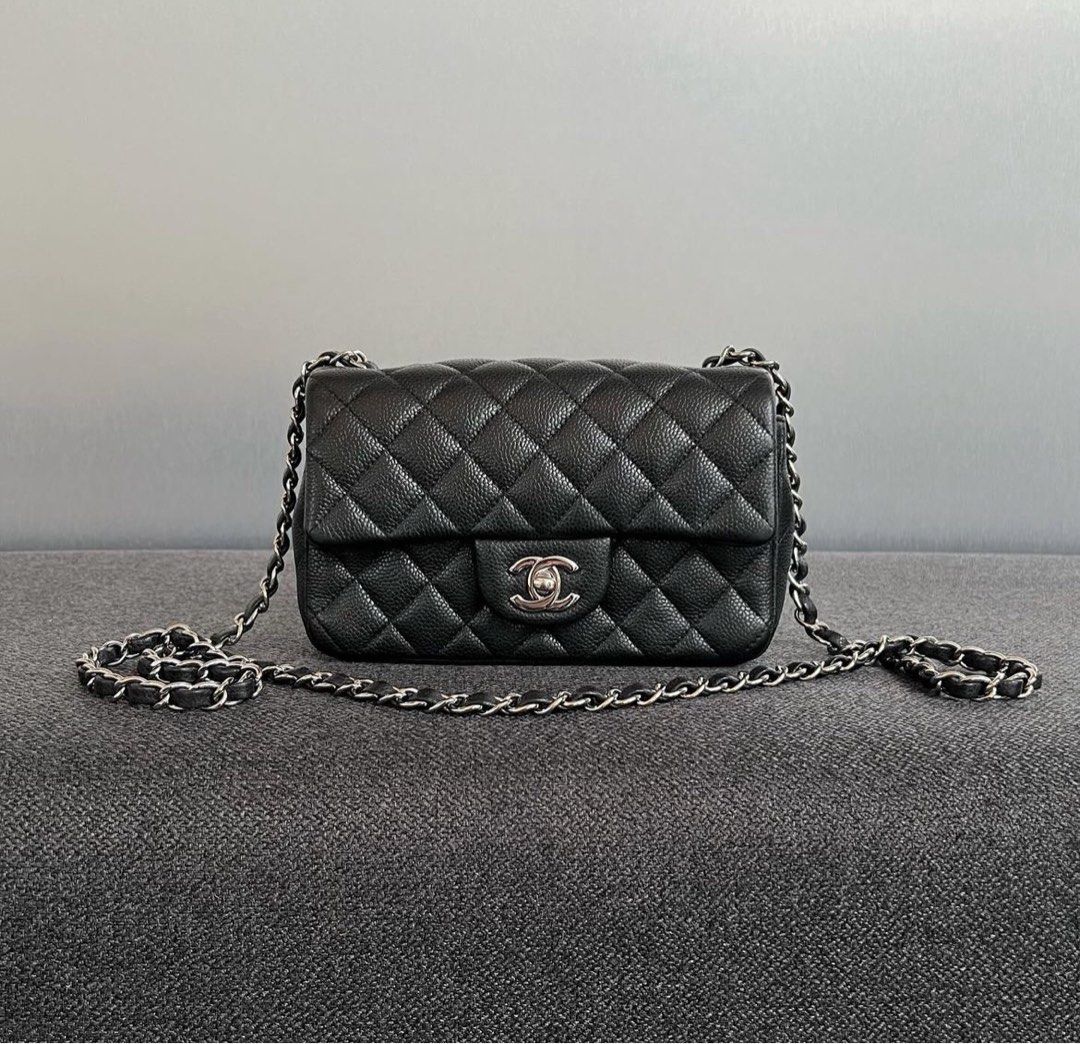 Chanel Mini Rectangular Flap Caviar Black / Phw, Luxury, Bags & Wallets ...