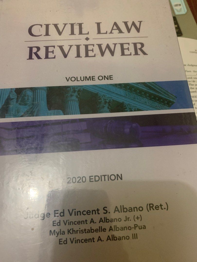 CIVIL LAW REVIEWER DEAN ALBANO I AND II 2020 ed, Hobbies & Toys, Books ...
