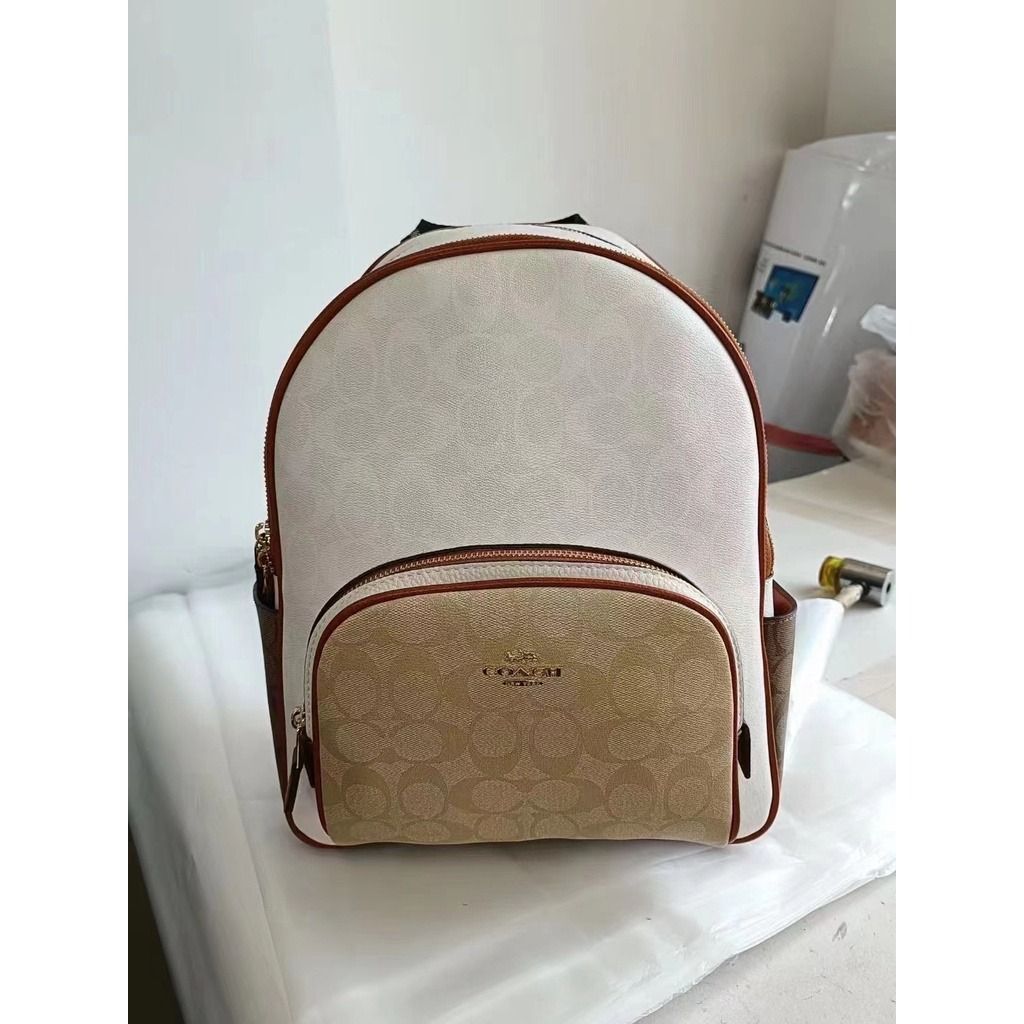 Coach Court Backpack In Blocked Signature Canvas (Women Ladies Bag ...