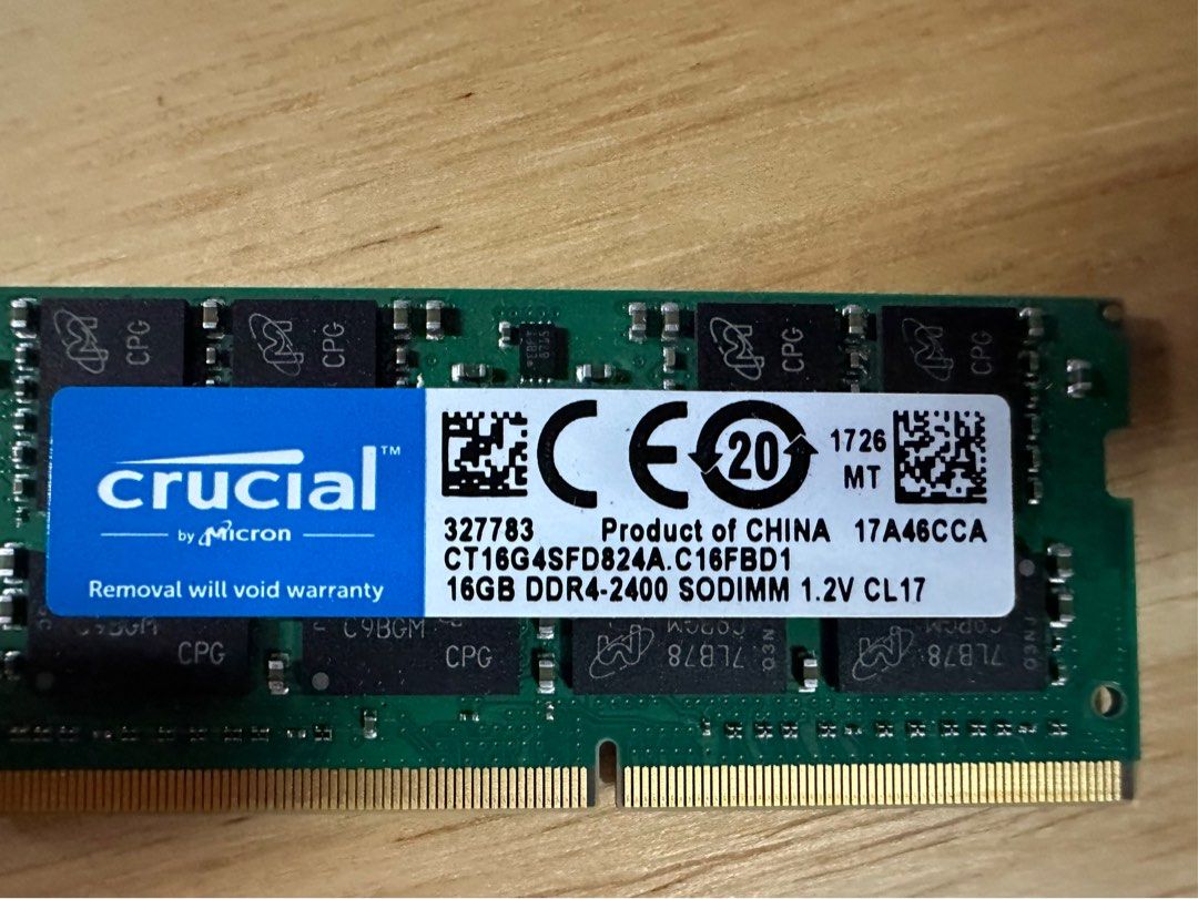 Crucial 16 gig 2400 MHz DDR4 RAM laptop, Computers & Tech, Laptops ...