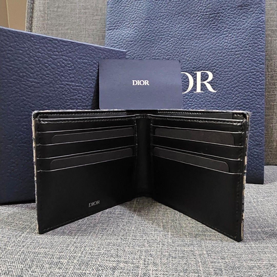 Dior Beige and Black Dior Oblique Jacquard Wallet, Luxury, Bags ...