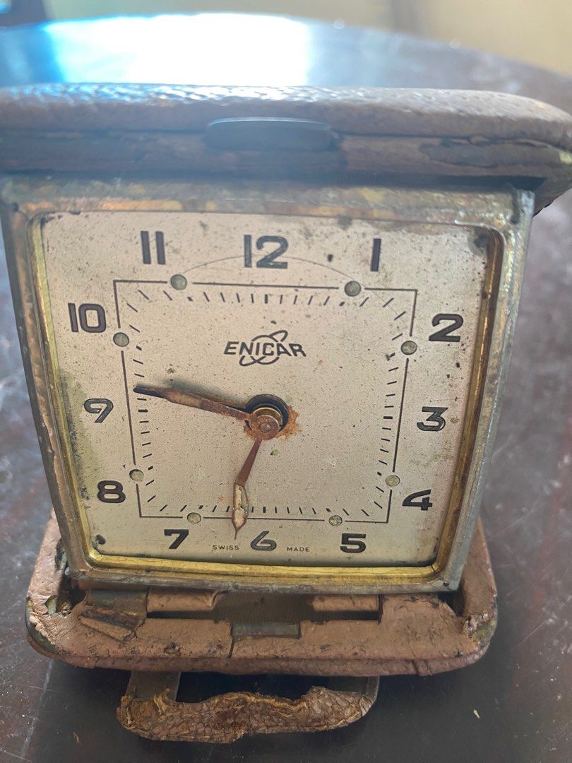 ENICAR POCKET WATCH CLOCK VINTAGE ANTIQUE FOR SALE - Not working - FOR ...