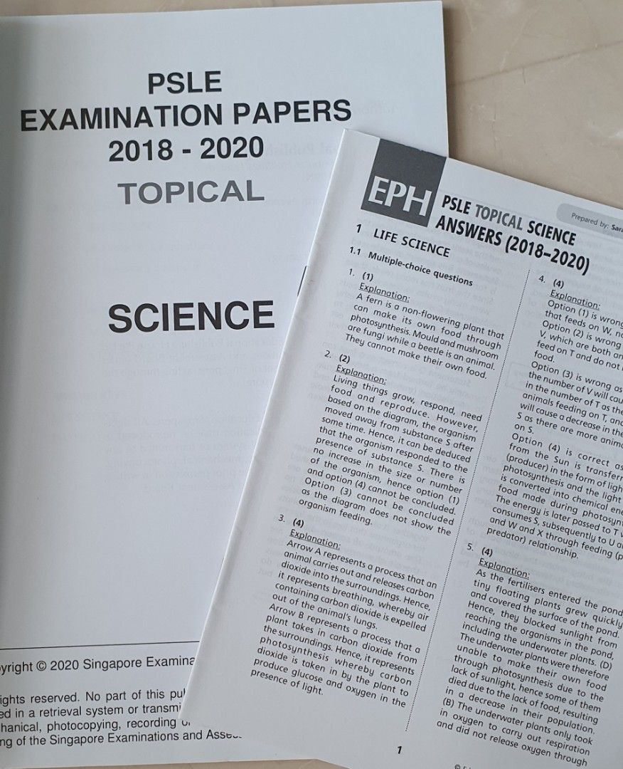 EPH PSLE Examinations Questions Topical 2018-2020, Hobbies & Toys ...