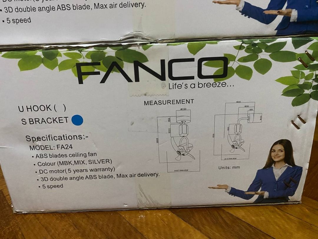 Fanco 18" White/Pine Corner Fan FA24 18 Inch, Furniture & Home Living ...