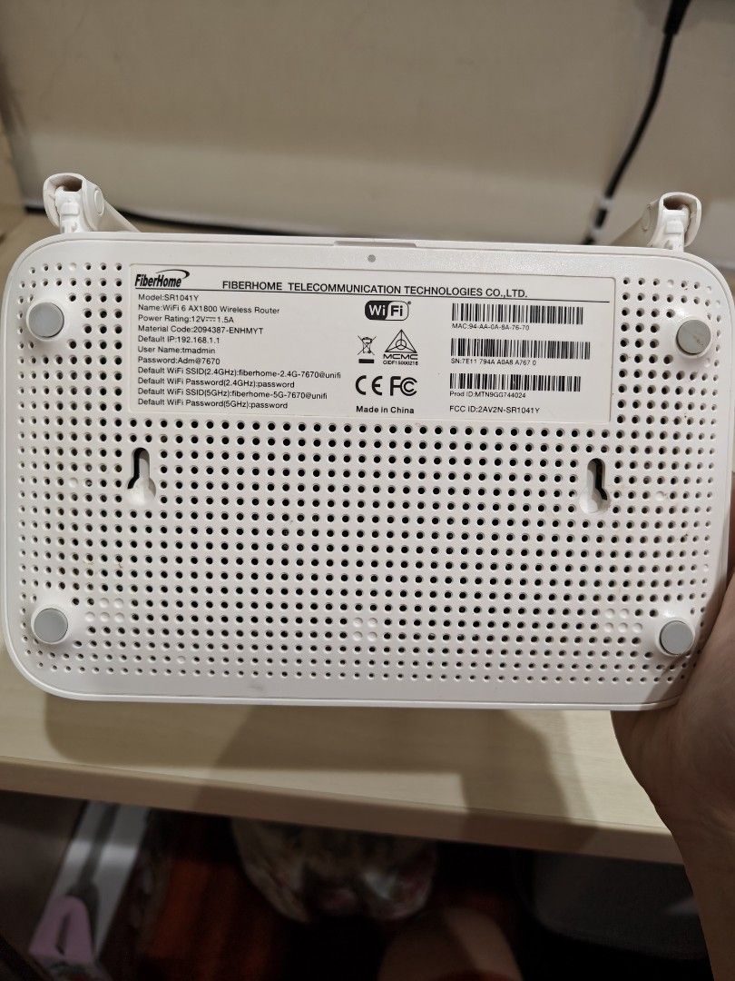 Fiberhome AX1800 Wifi Router Unifi SR1041Y, Computers & Tech, Parts ...