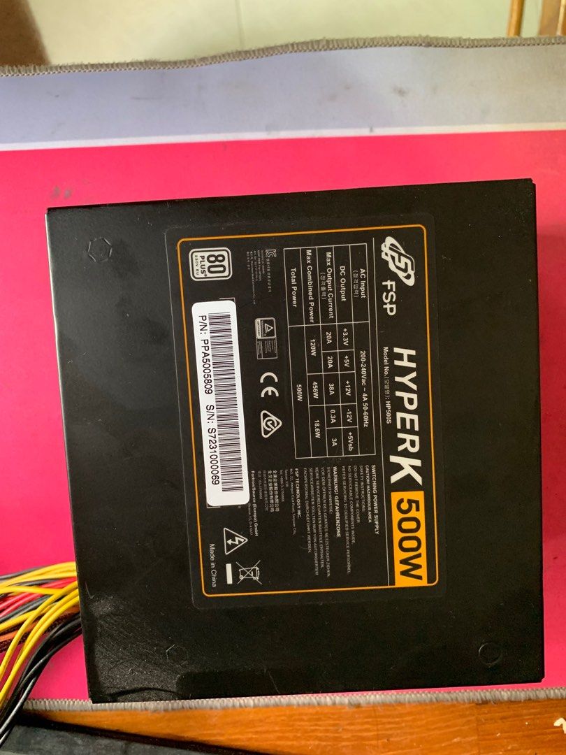 FSP Hyper K 500W PSU, Computers & Tech, Parts & Accessories, Computer Parts on Carousell