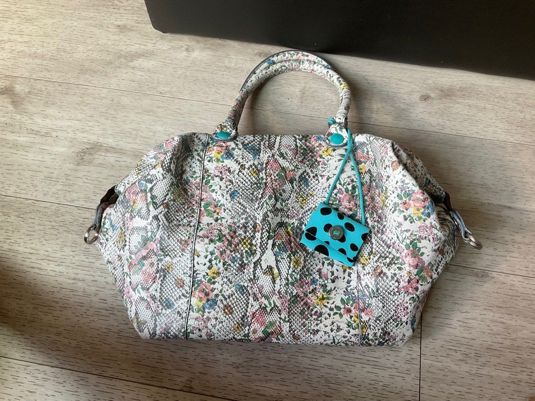 GAB floral print genuine leather bag (expandable), Women's Fashion ...