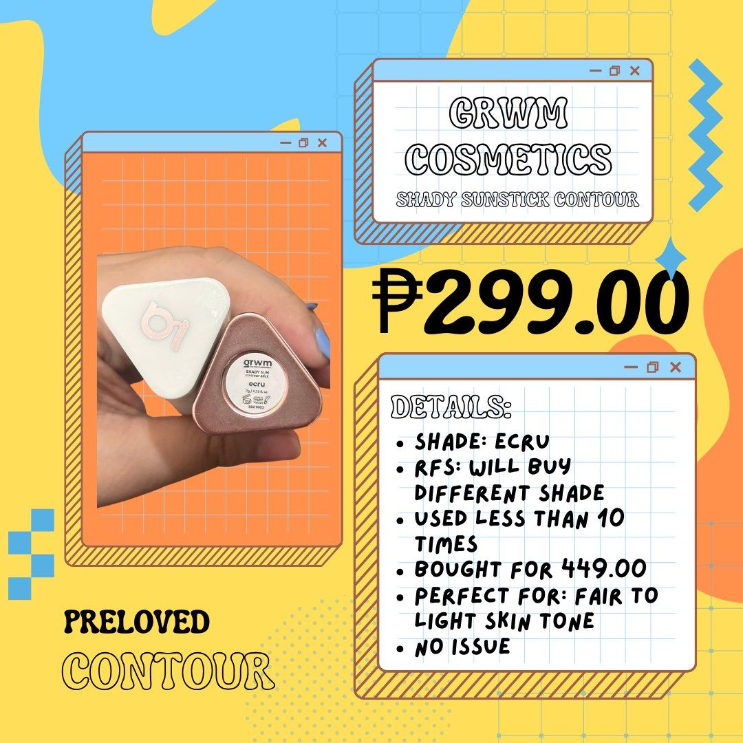 GRWM Cosmetics Shady Stick Contour, Beauty & Personal Care, Face ...