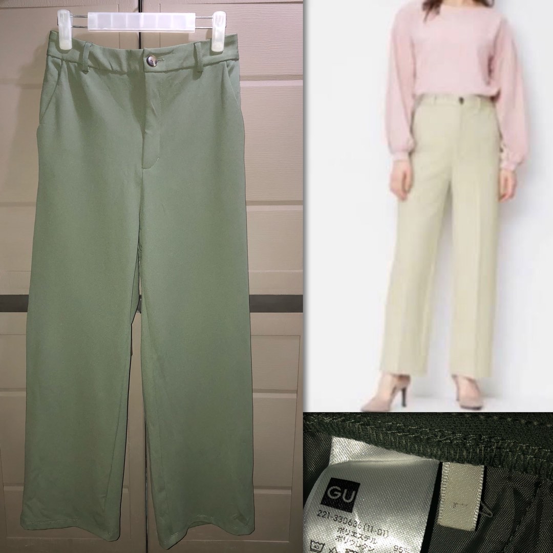 GU Center Press Straight Pants, Women's Fashion, Bottoms, Other Bottoms ...