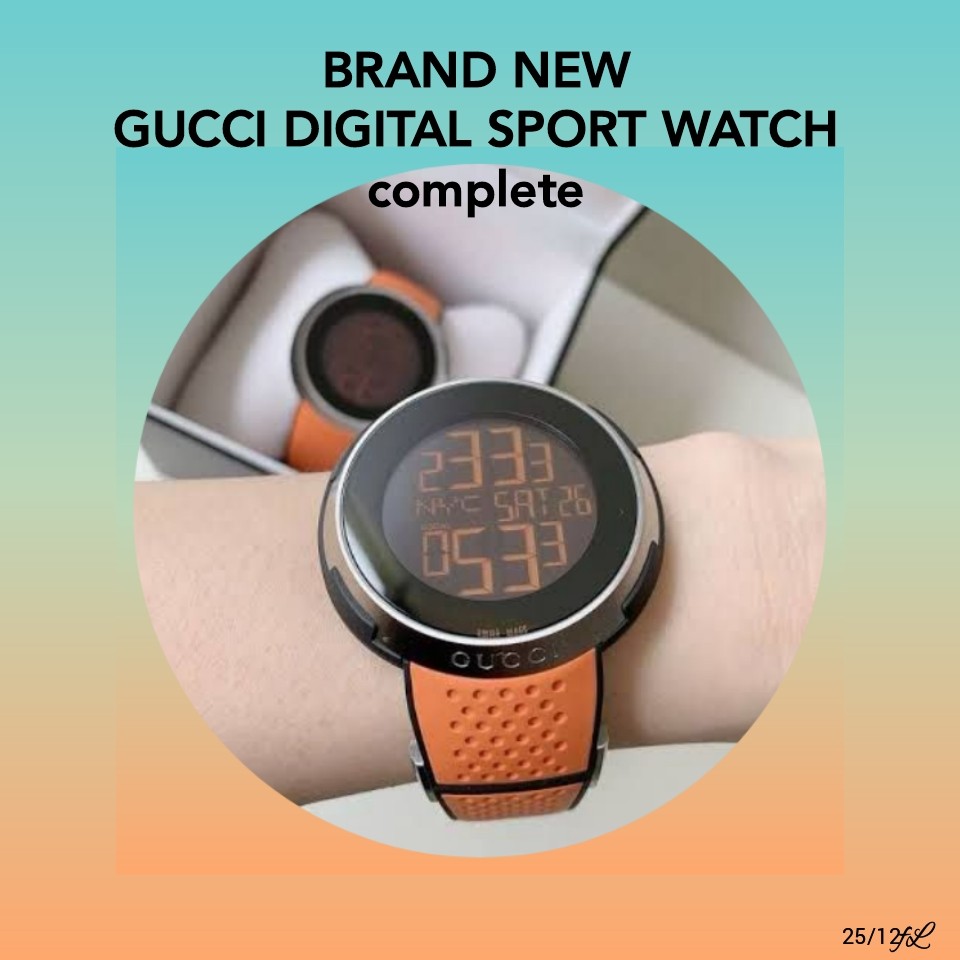 GUCCI DIGITAL SPORT WATCH, Fesyen Wanita, Jam Tangan di Carousell