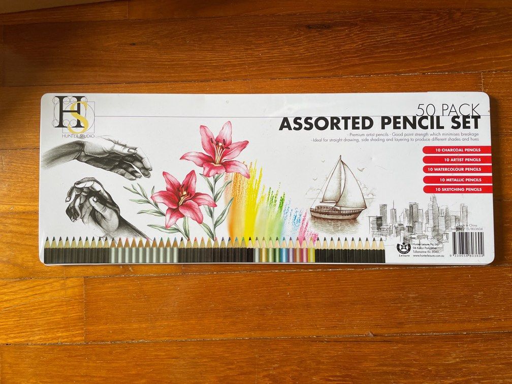 hunter studio 50 pack coloured pencils set, Hobbies & Toys, Stationery ...