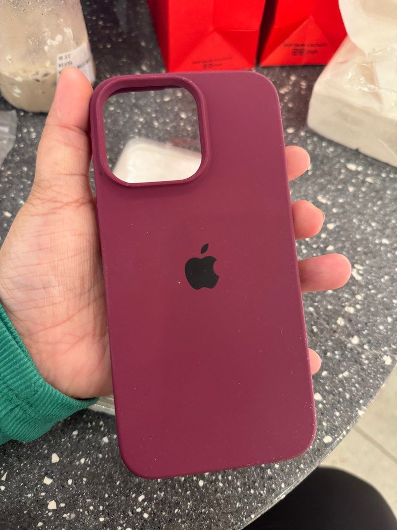 IPHONE 15 PRO MAX CASE MAROON WITH LOGO SILICON, Mobile Phones ...