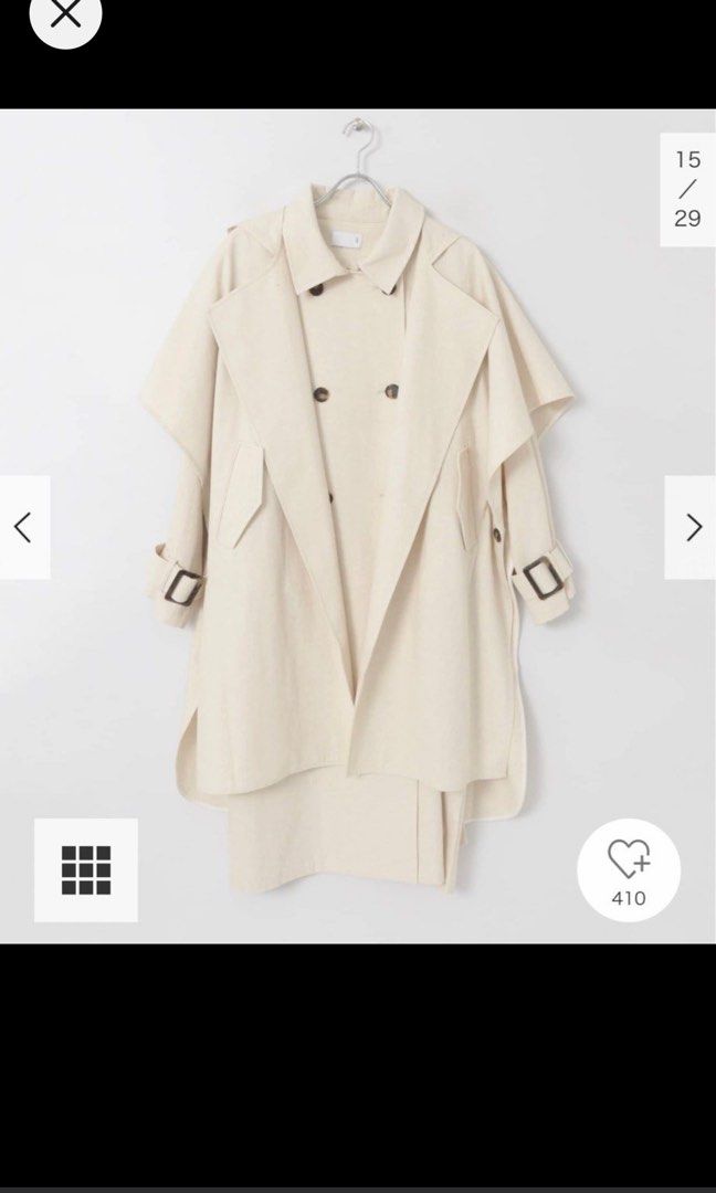 KBF 2way 棉麻料風衣外套 大衣 日系, 她的時尚, 外套、夾克、大衣在旋轉拍賣