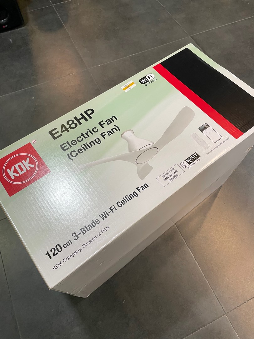 KDK Ceiling Fan E48HP white, Furniture & Home Living, Lighting & Fans ...