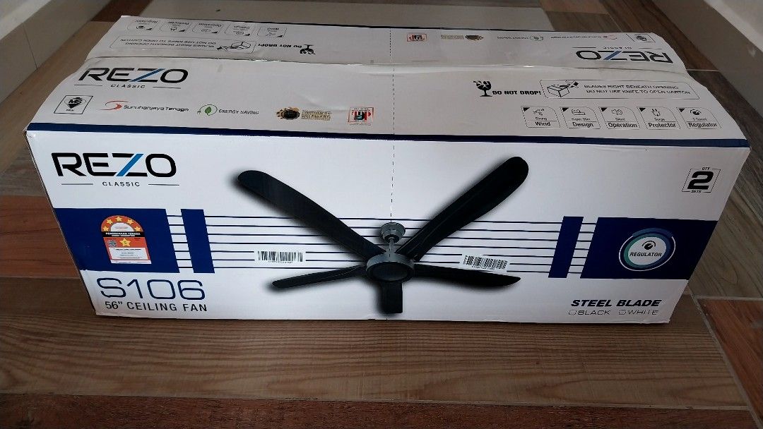 Kipas Siling/Ceiling Fan REZO, Furniture & Home Living, Lighting & Fans ...