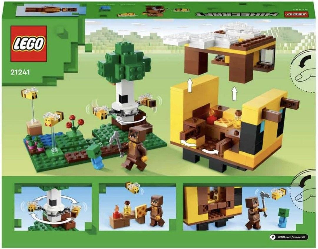 LEGO Minecraft 21241 The Bee Cottage Building Toy Set (254 Pieces ...