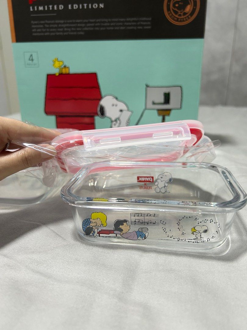 [Limited Edition] Pyrex x Peanuts Air-tight Glass Food Containers ...