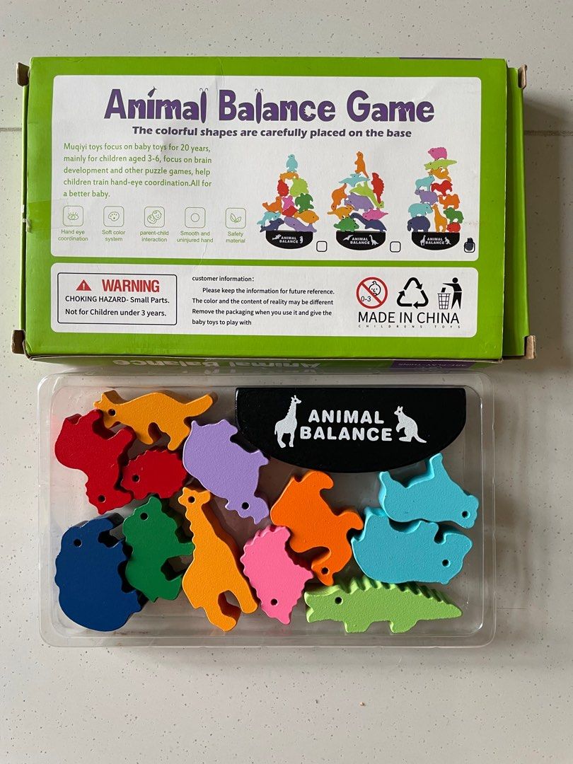 Montessori wooden Animal Balance Game, Hobbies & Toys, Toys & Games on ...