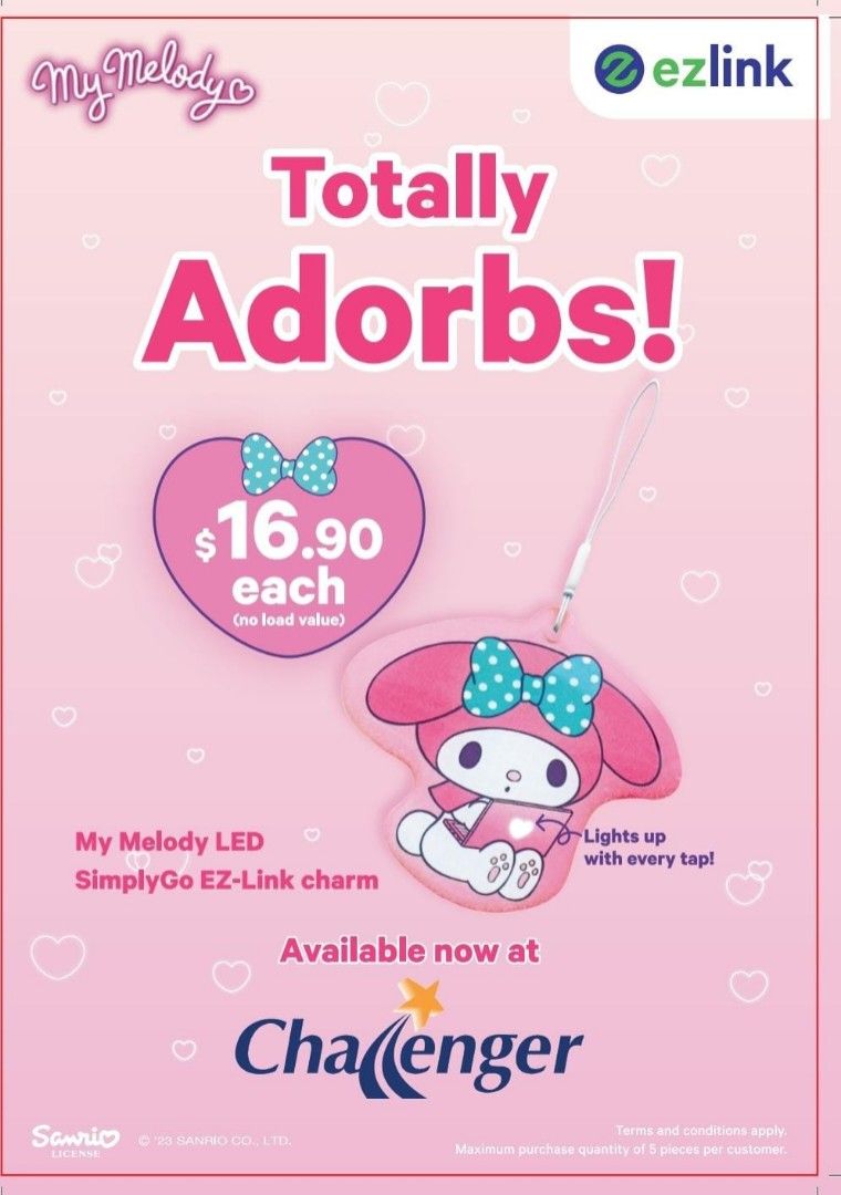 My Melody LED Charms, Hobbies & Toys, Travel, Travel Essentials ...