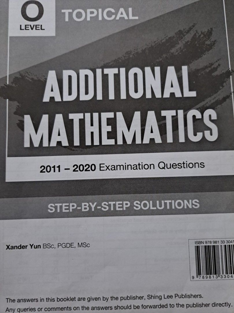 O Level A Math TYS 2011-2020, Hobbies & Toys, Books & Magazines ...