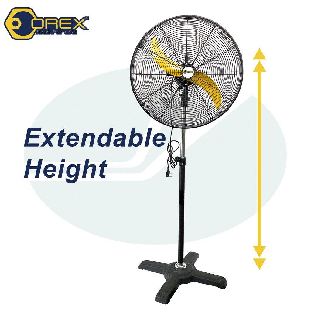 OREX HEAVY DUTY INDUSTRIAL FAN TWIN BLADE, STANDING TYPE WITH CROSS ...