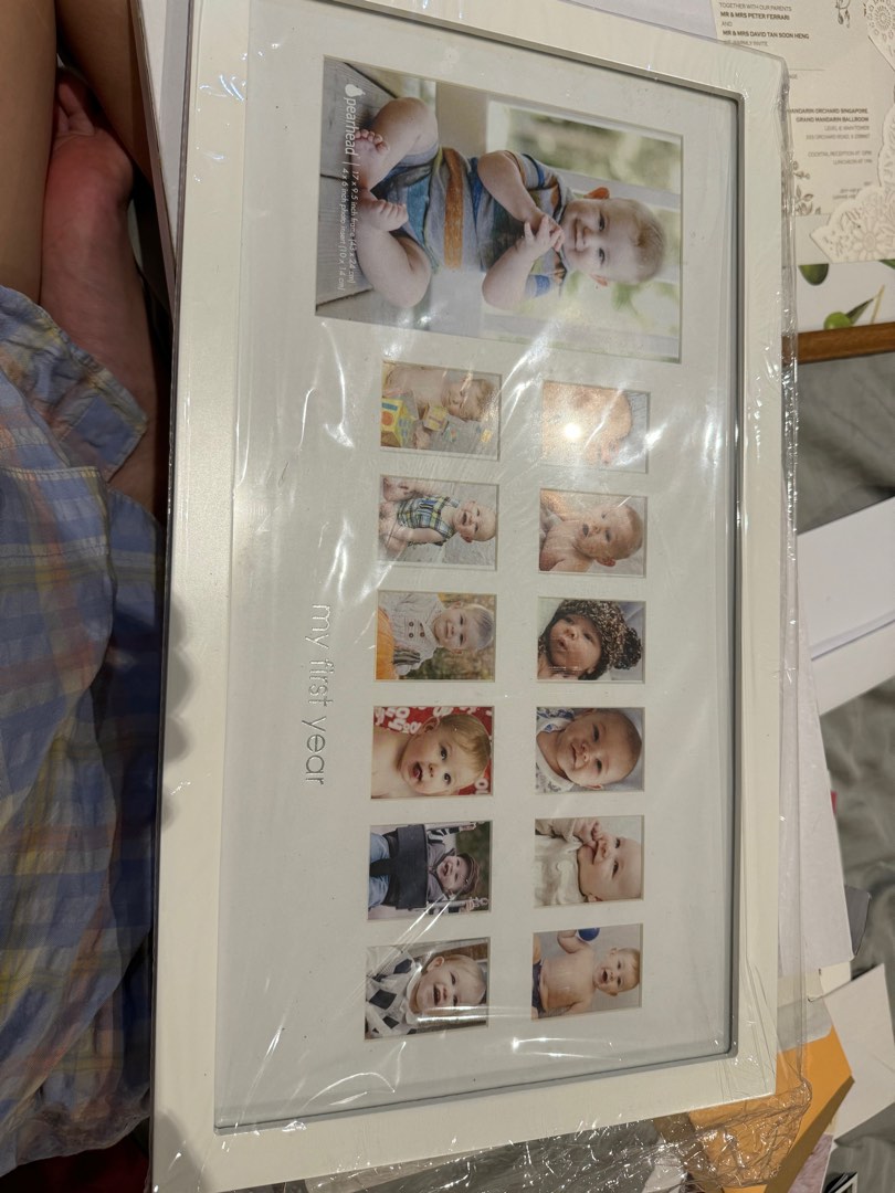 Pearhead first year baby photo frame, Furniture & Home Living, Home ...