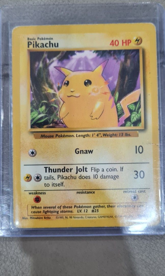 Pikachu Base Set Pokemon 1999 58/102, Hobbies & Toys, Toys & Games on ...