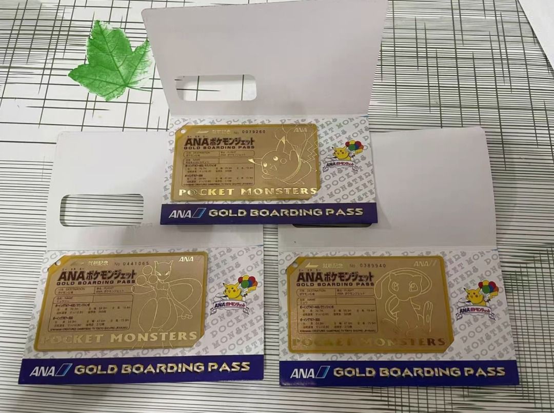 Pokemon cards - ANA Gold Boarding Passes of Pikachu, Mew and Mewtwo ...