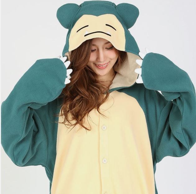 Pokemon Snorlax Kabigon Fleece Costume Official Adult Unisex Cosplay ...