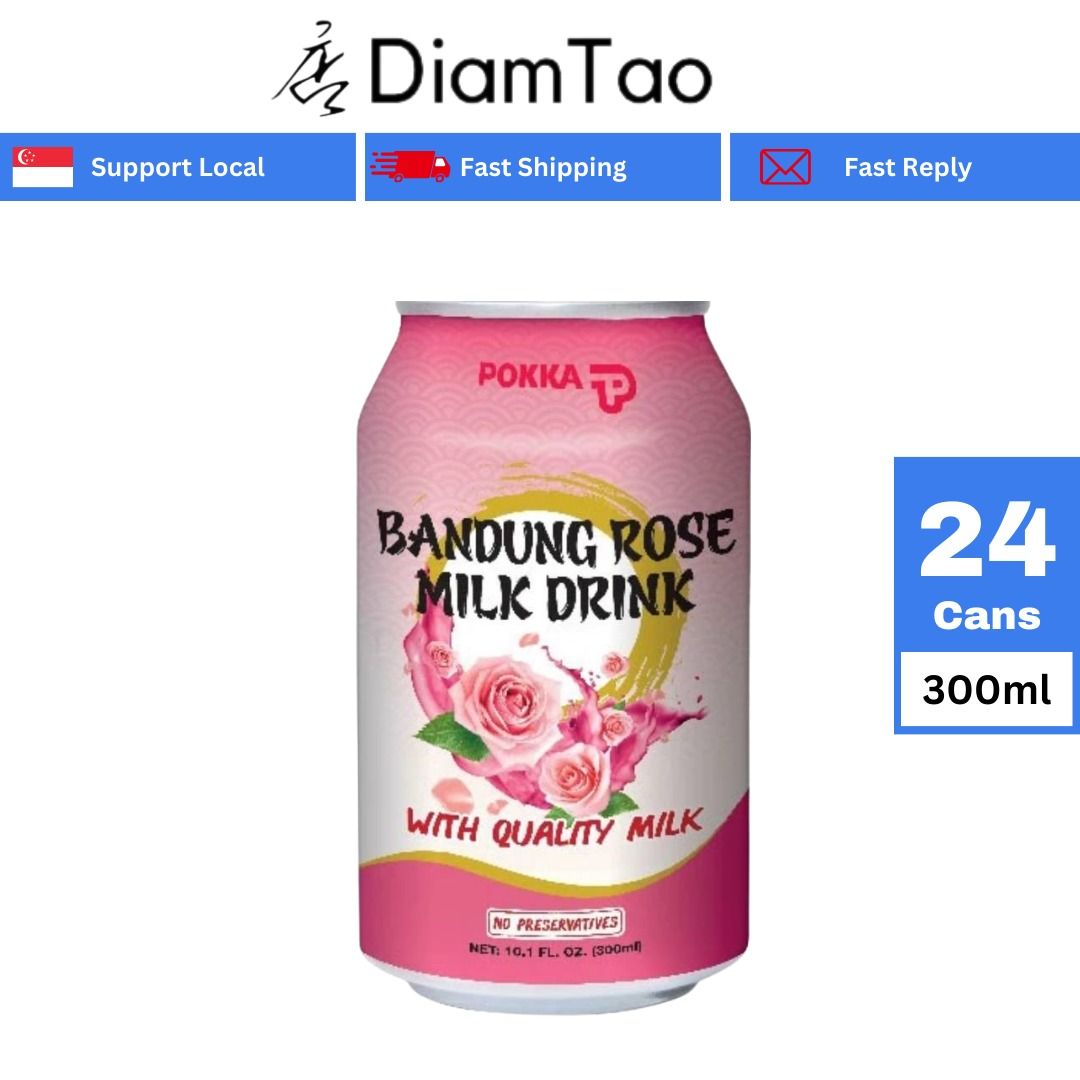 Pokka Bandung Rose Milk 300ml x 24 Cans, Food & Drinks, Beverages on ...