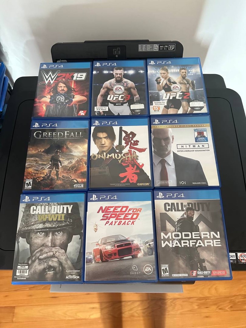 PS4 game W2K19 / UFC 3 / UFC 2 / Greed fall / Onimusha / Hitman / Call ...