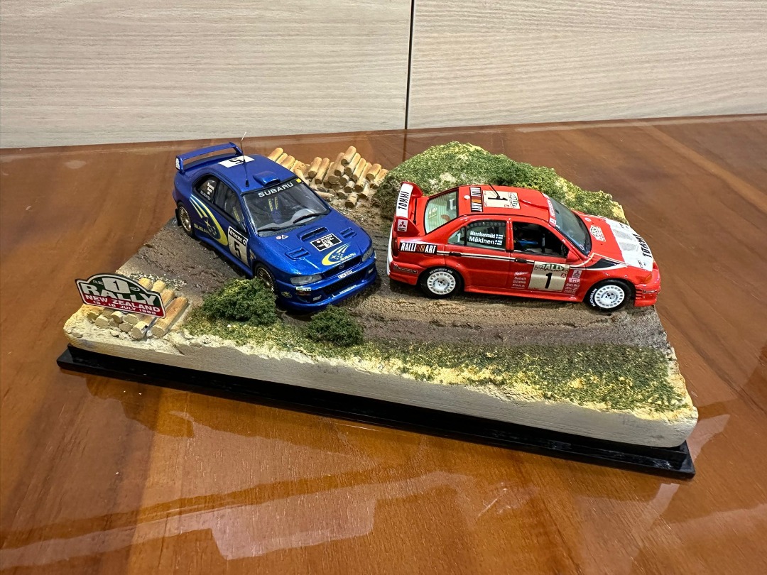 Rally racing car diecast, Scale: 1/43 with dirt track & display box ...