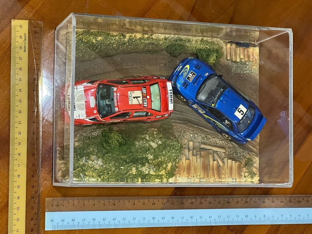 Rally racing car diecast, Scale: 1/43 with dirt track & display box ...