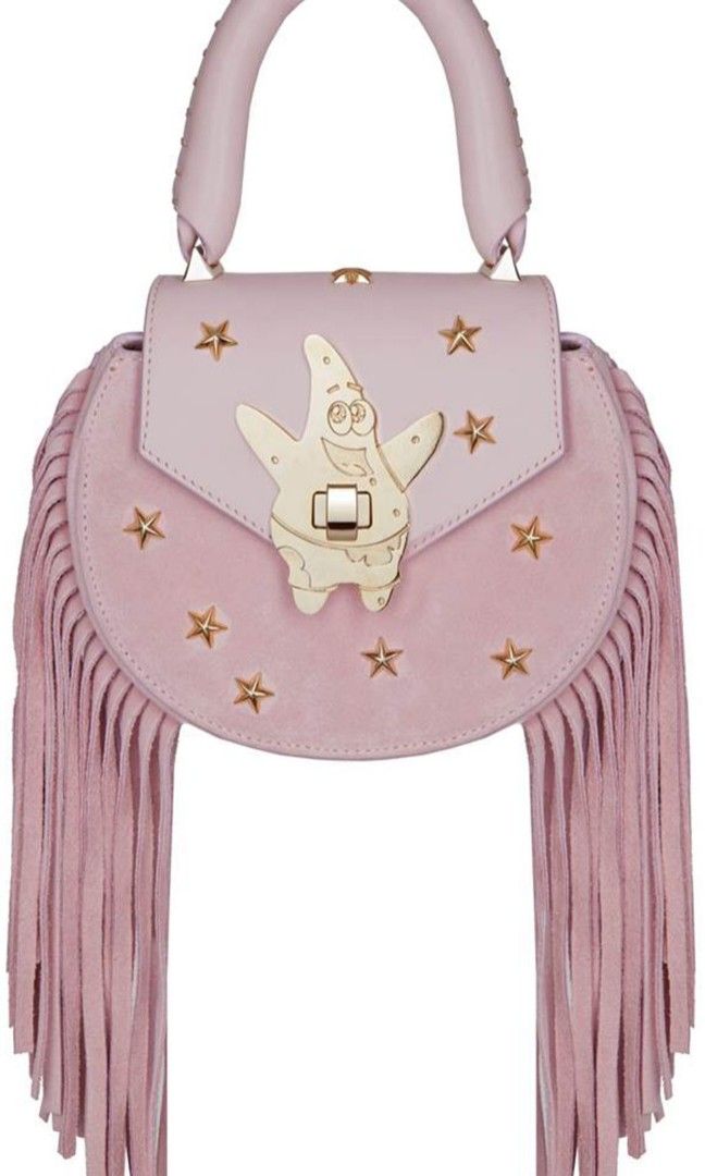 Rare Salar Milano Mimi fringe leather SpongeBob Patrick Star shoulder ...