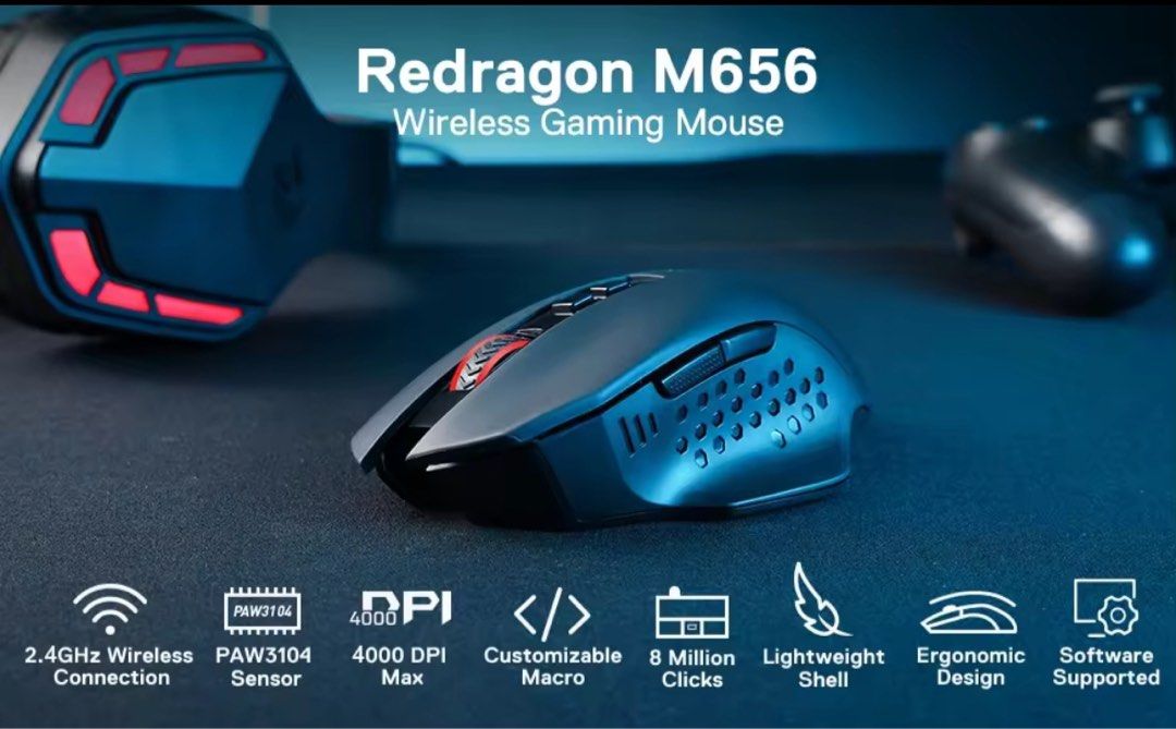 Redragon M656 Gainer Wireless Gaming Mouse, Computers & Tech, Parts ...