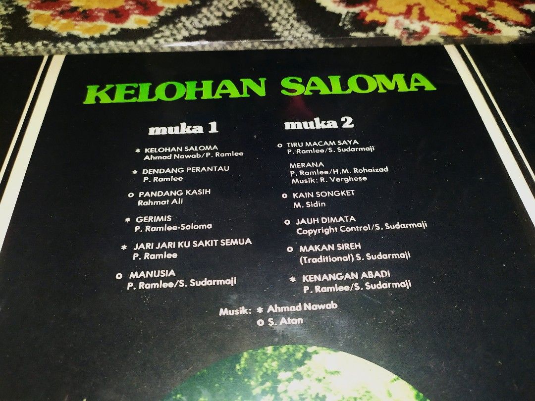 Saloma Vinyl Record LP P.Ramlee Malay, Hobbies & Toys, Music & Media ...