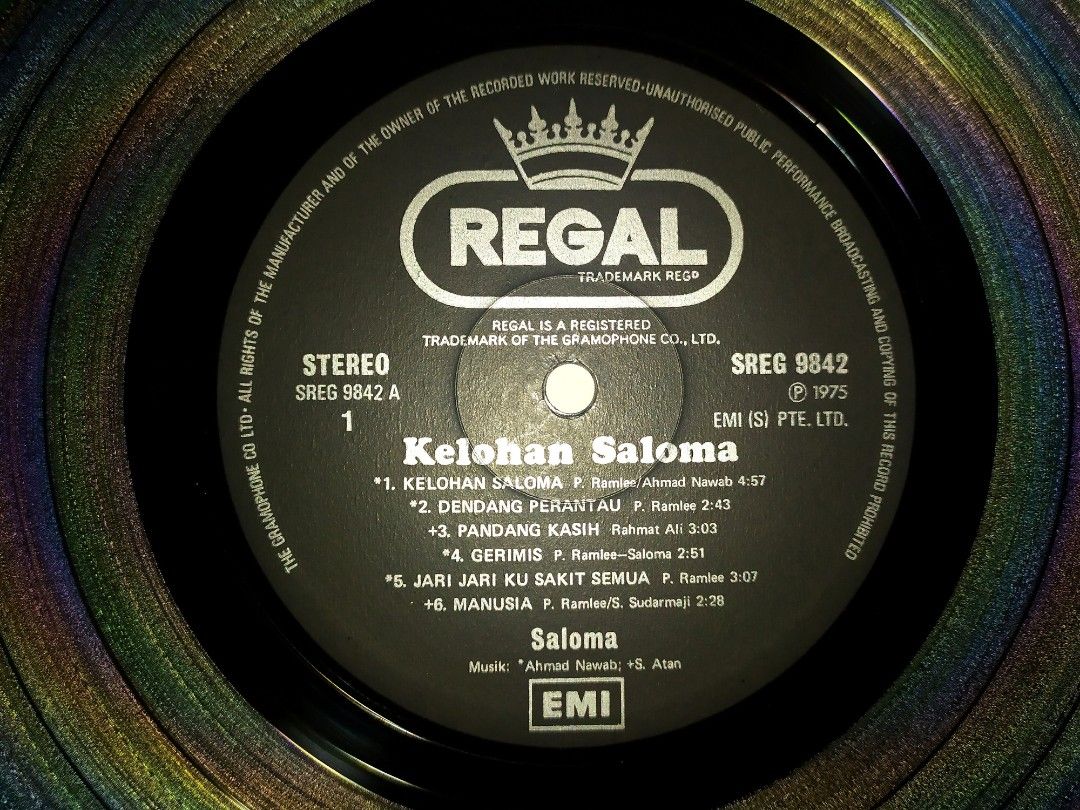 Saloma Vinyl Record LP P.Ramlee Malay, Hobbies & Toys, Music & Media ...