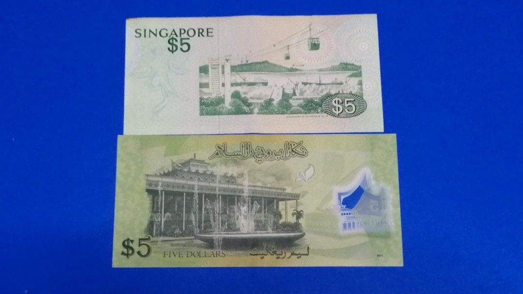 Singapore & Brunei Old Notes $1, $5, & $10 selling all 6piece at $88 ...