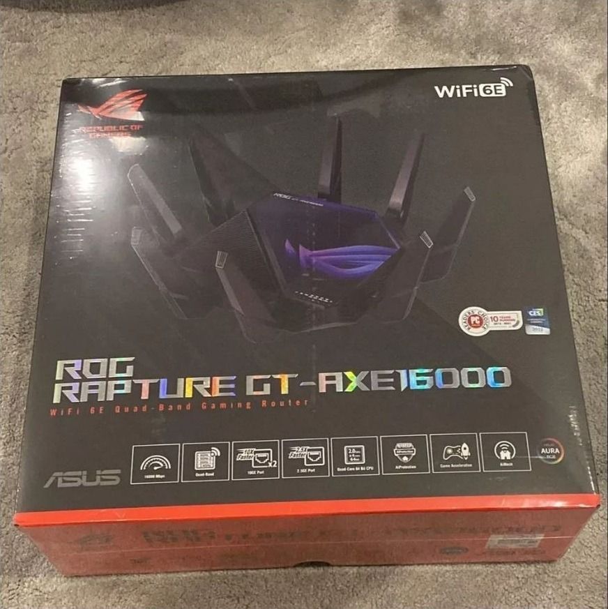 ASUS ROG RAPTURE Next-Gen QUAD-BAND Ultra Speed AXE16000 OFDMA MU-MIMO ...