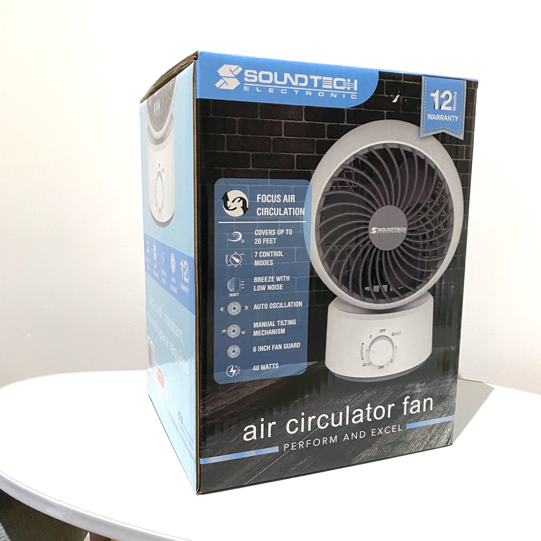SoundTech Small Desktop Air Circulator Fan, Furniture & Home Living ...