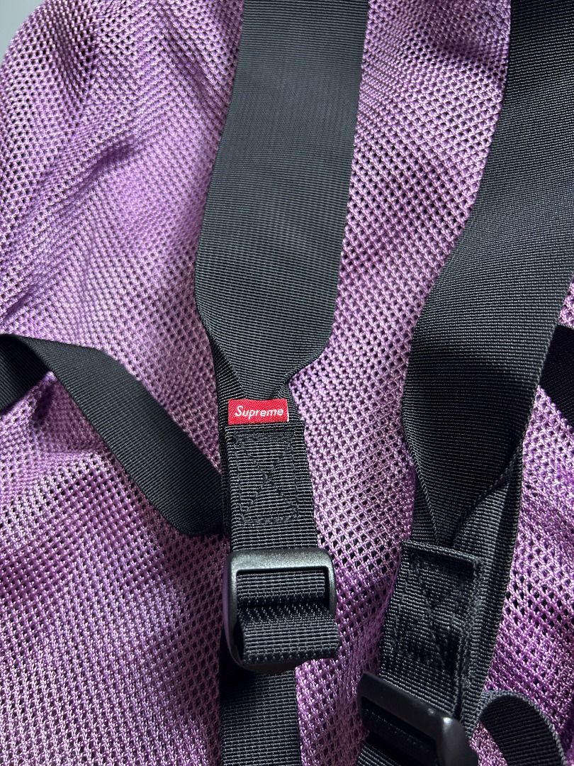 Supreme Purple Mesh Backpack & Duffle Bag, Women's Fashion, Bags ...