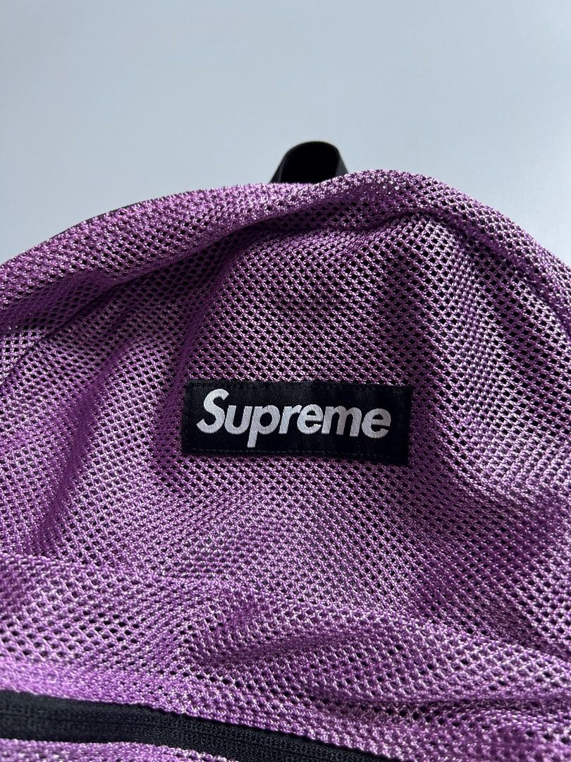 Supreme Purple Mesh Backpack & Duffle Bag, Women's Fashion, Bags ...