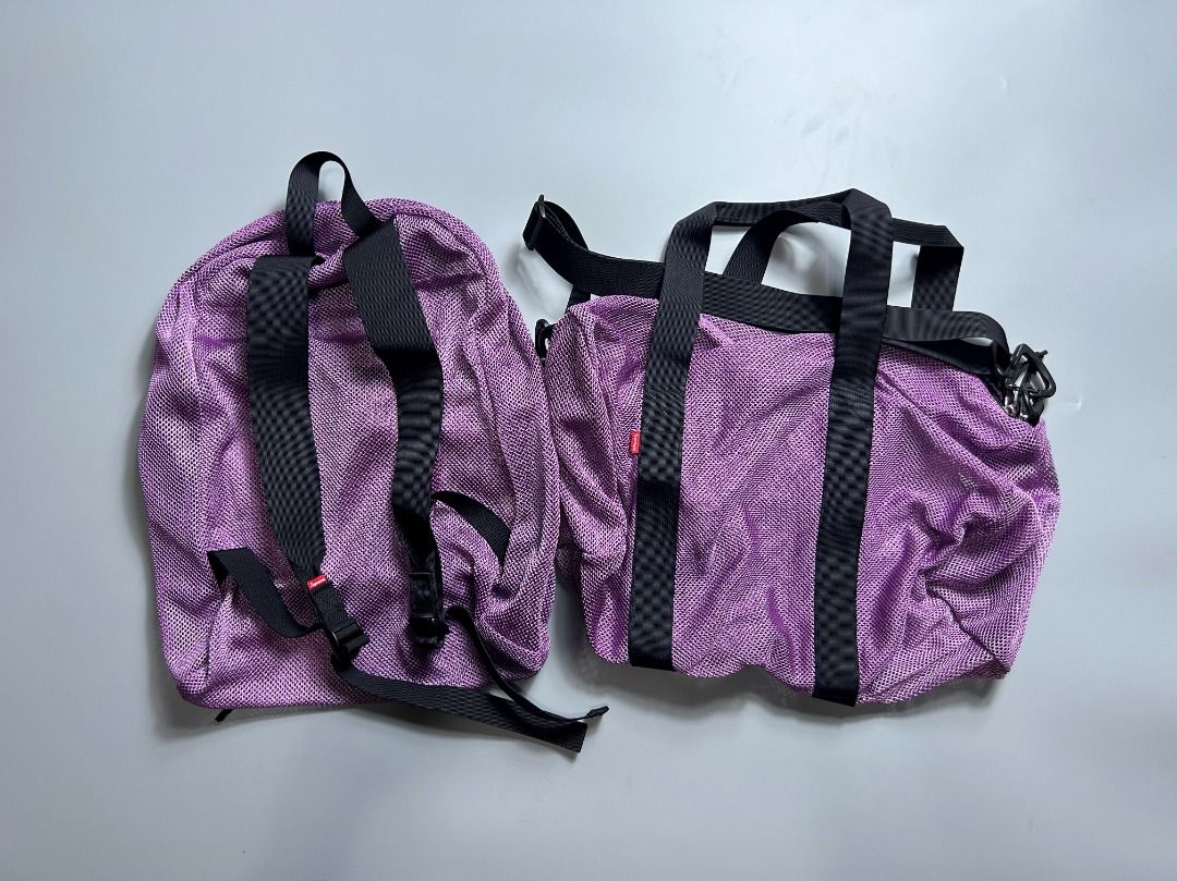 Supreme Purple Mesh Backpack & Duffle Bag, Women's Fashion, Bags ...