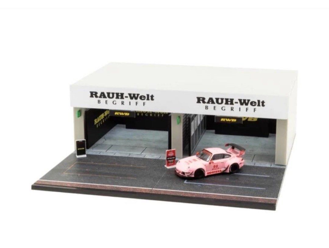 Tarmac Works - RWB Rauh-Welt Theme Racing Pit Garage Diorama with 1/64 ...