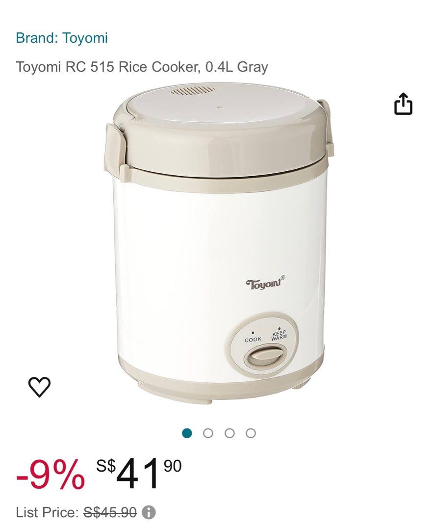 Toyomi mini rice cooker, TV & Home Appliances, Kitchen Appliances ...