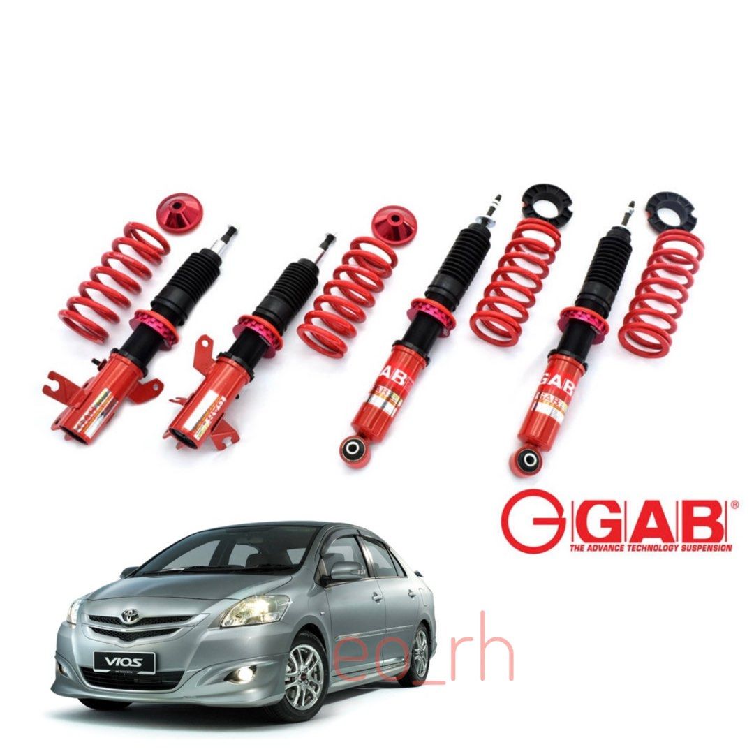 Toyota Vios NCP93 GAB Adjustable Suspension Coilover Shock Absorber HE ...