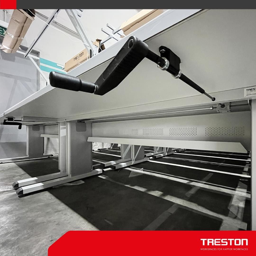 Treston heavy duty adjustable height wood workbench and castor wheels ...