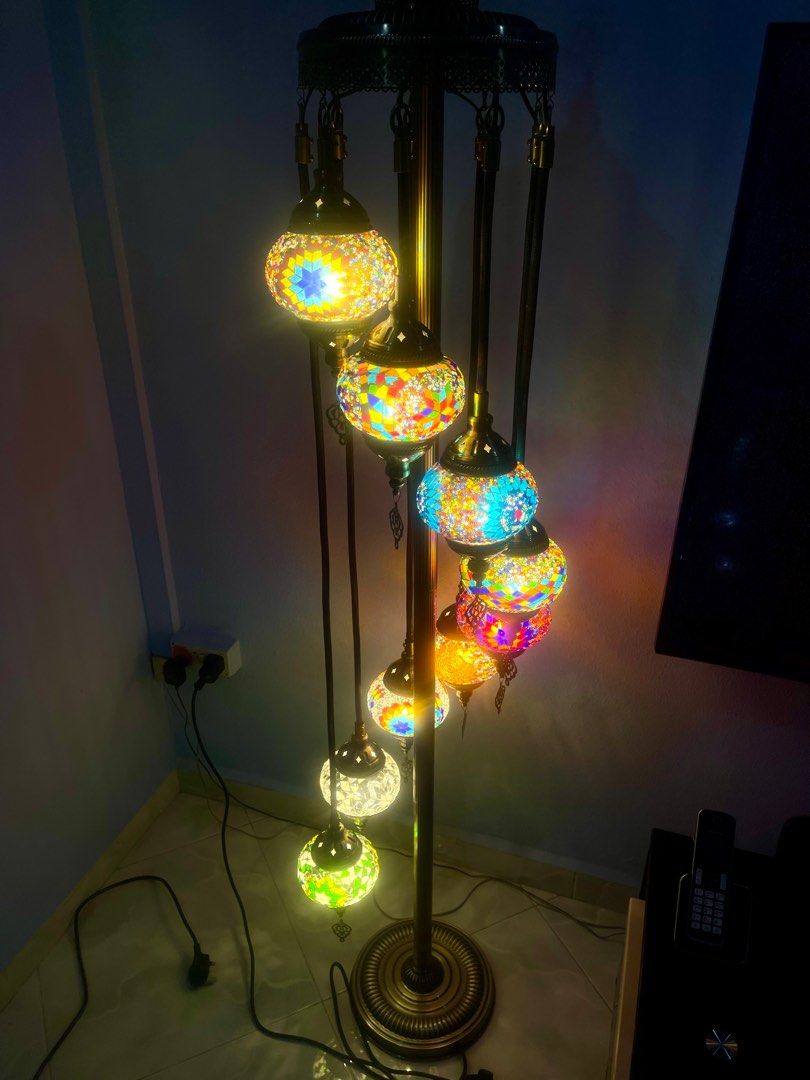Turkish Mosaic Standing Lamp, Furniture & Home Living, Lighting & Fans ...