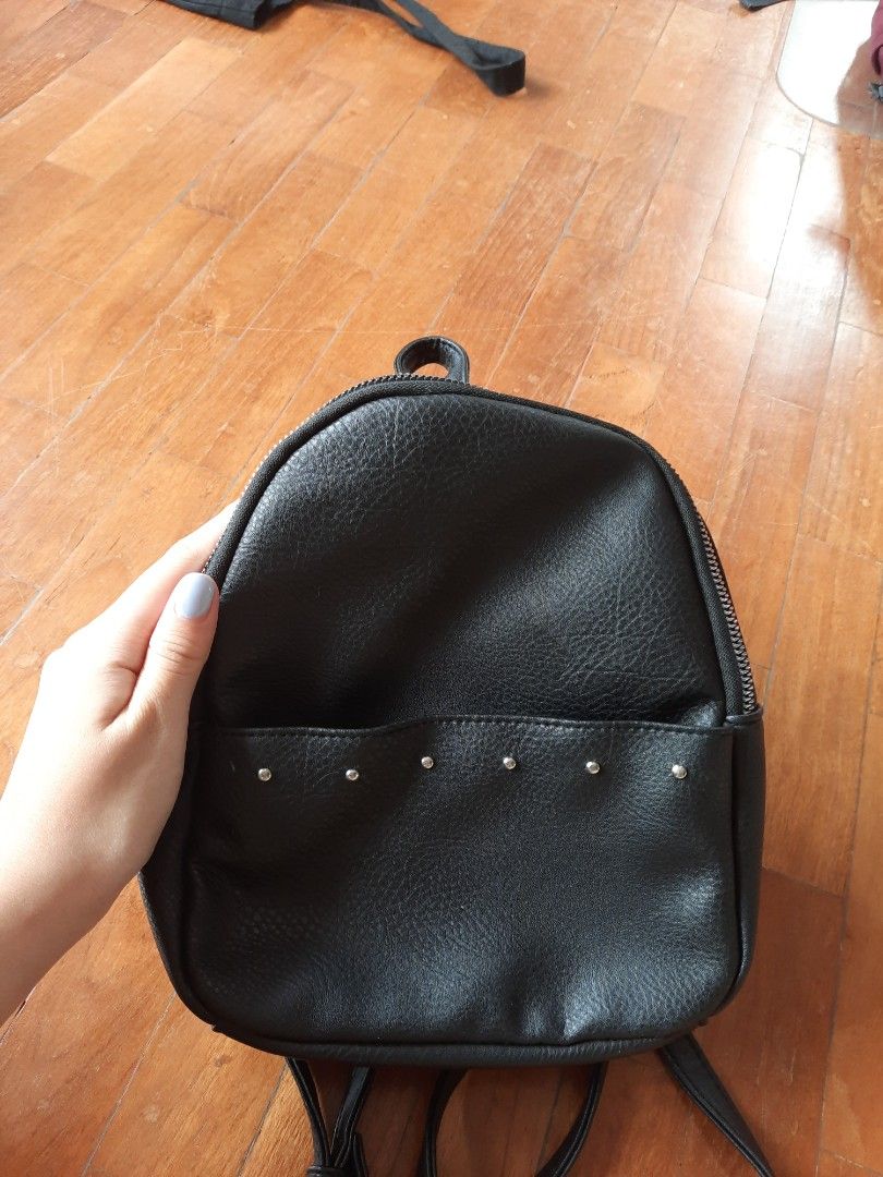 TYPO Black Mini Bagpack, Women's Fashion, Bags & Wallets, Backpacks on ...